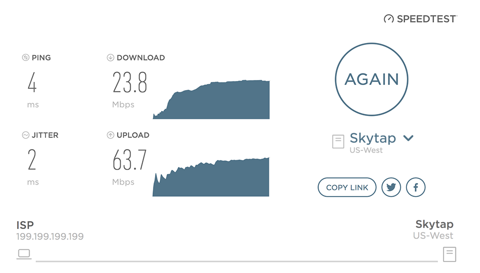 Testing bandwidth and latency with Speedtest | Skytap help and ...